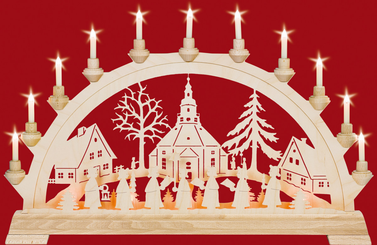 Schwibbogen Motiv Seiffener Kirche - Erzgebirgskunst Drechsel