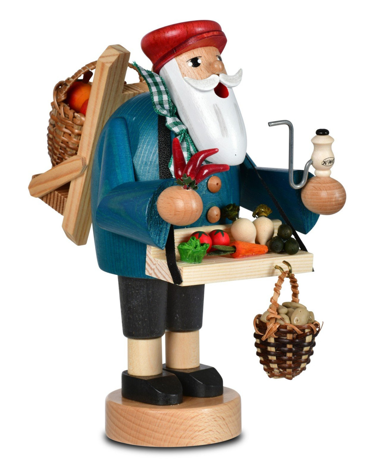 Räuchermännchen Obst- und Gemüsehändler - Erzgebirgskunst Drechsel