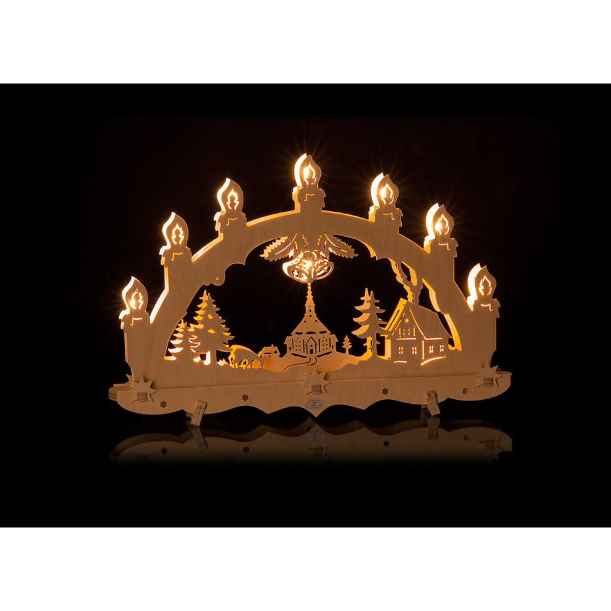 Lichterbogen Seiffener Kirche - Erzgebirgskunst Drechsel