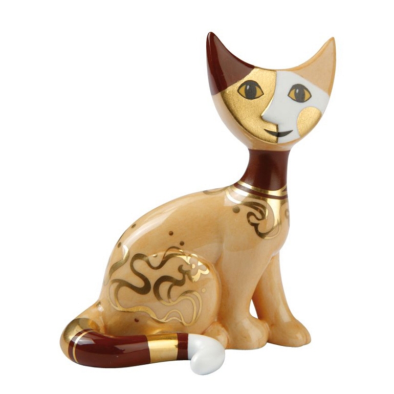 Rosina Wachtmeister Katzen Eliana & Rinaldo, 8 cm - Erzgebirgskunst Drechsel